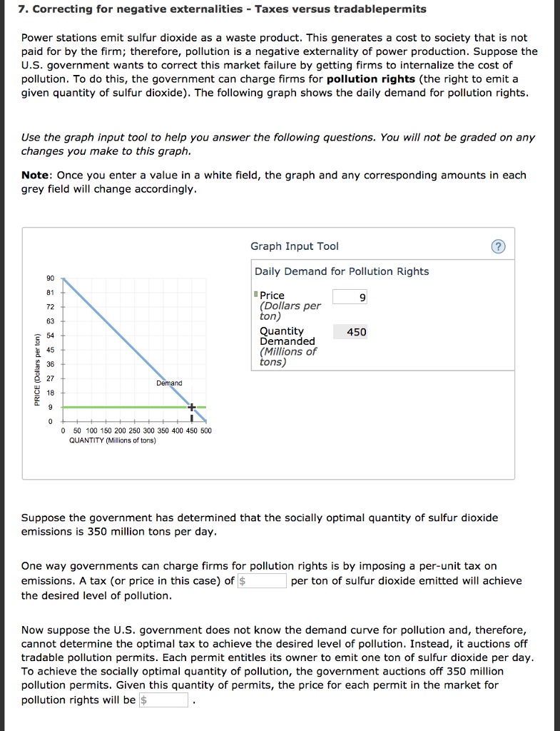 Solved 7. Correcting for negative externalities Taxes versus | Chegg.com