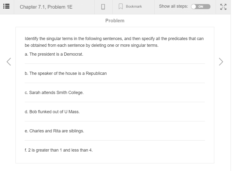 Solved E Chapter 7.1, Problem 1E Bookmark Show all steps:ON | Chegg.com