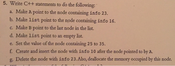 Solved Write C++ statements to do the following: Make A | Chegg.com