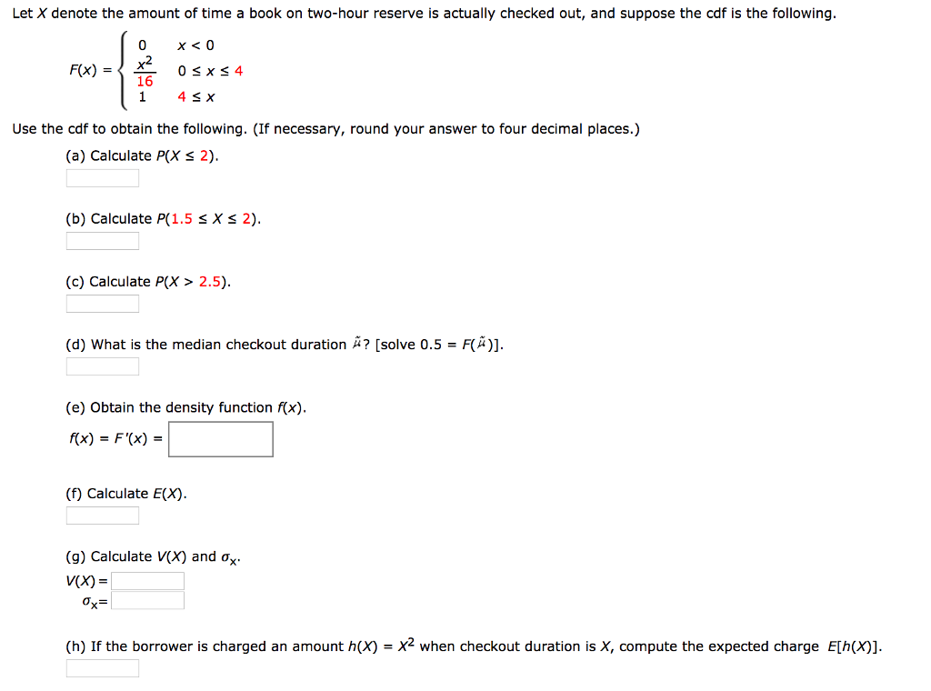 Solved Let X denote the amount of time a book on two-hour | Chegg.com