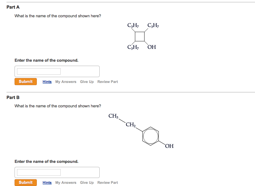 Solved What is the name of the compound shown here? Enter | Chegg.com