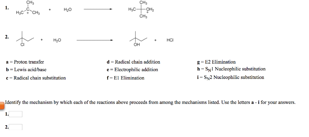Solved 1. +HC H2O OH Cl 2. +NaOH Nal 해 a = Proton transfer b | Chegg.com