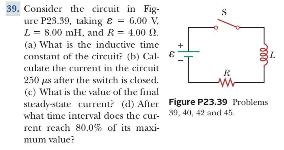 Solved 39. Consider the circuit in Fig ure P23.39, taking ε | Chegg.com