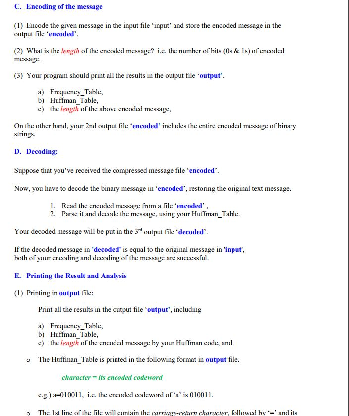 Project Huffman Coding Huffman Coding Is A Widely