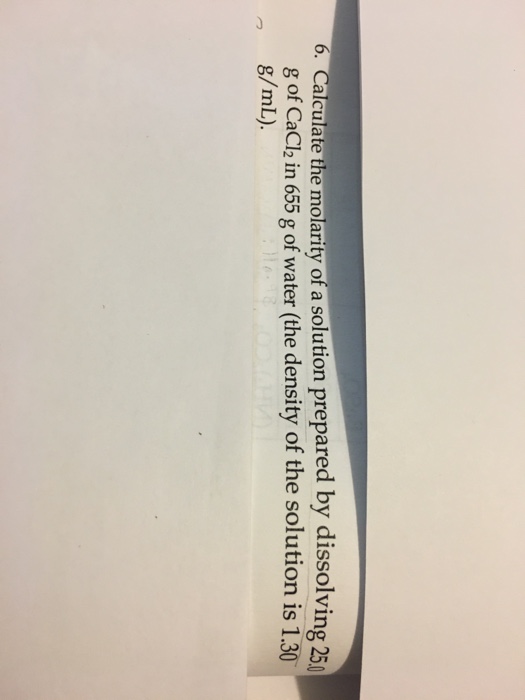 Solved Calculate the molarity of a solution prepared by | Chegg.com