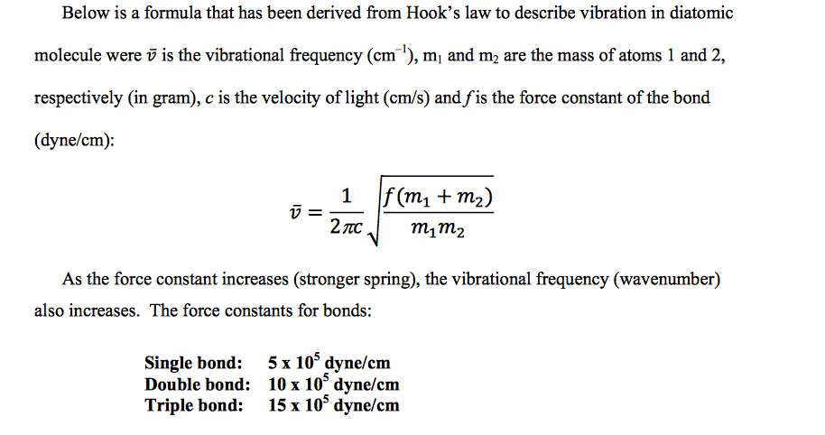 Solved Calculate the theoretical stretching frequency of the | Chegg.com