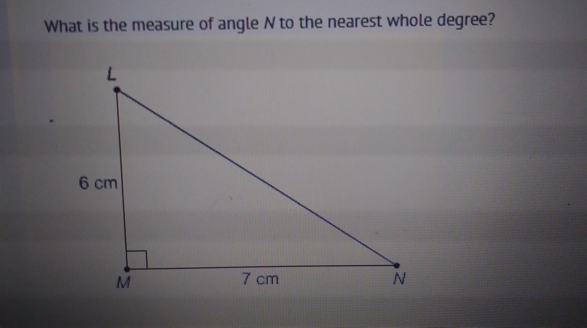 Solved What is the measure of angle N to the nearest whole | Chegg.com