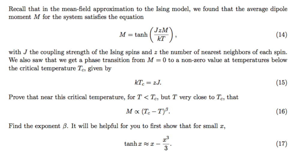 Solved Recall that in the mean-field approximation to the | Chegg.com