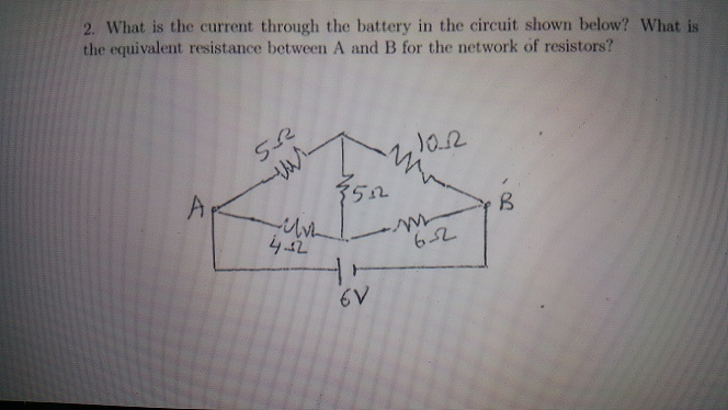 Solved What is the current through the battery in the | Chegg.com
