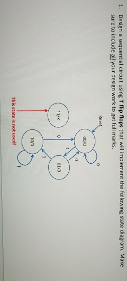 Solved 1. Design a sequential circuit using T flip flops | Chegg.com