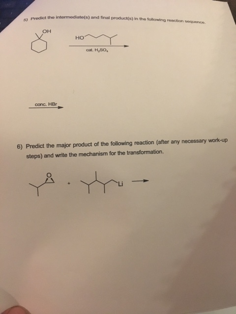 Solved intermediate(s) and final product(s) in the following | Chegg.com