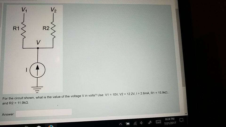 Solved 2 R1 R2 R3 For the circuit shown, what is the value | Chegg.com