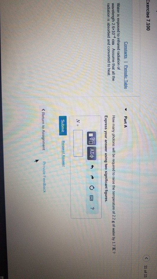 Solved Exercise 7.100 11 of 11 Constants I Periodic Table ? | Chegg.com