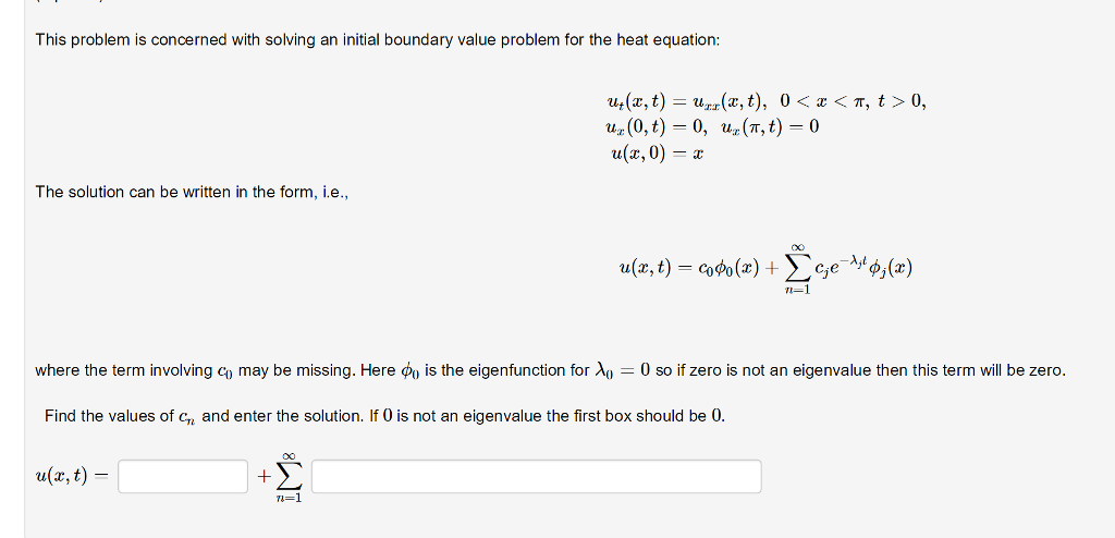 Solved This problem is concerned with solving an initial | Chegg.com