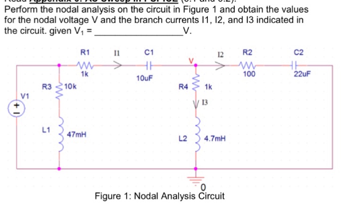 Solved Perform the nodal analysis on the circuit in Figure 1 | Chegg.com