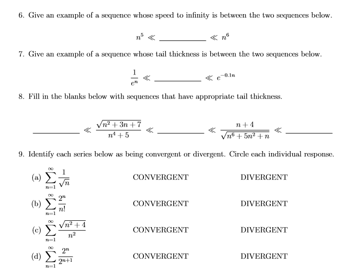 Solved 6 Give An Example Of A Sequence Whose Speed To 