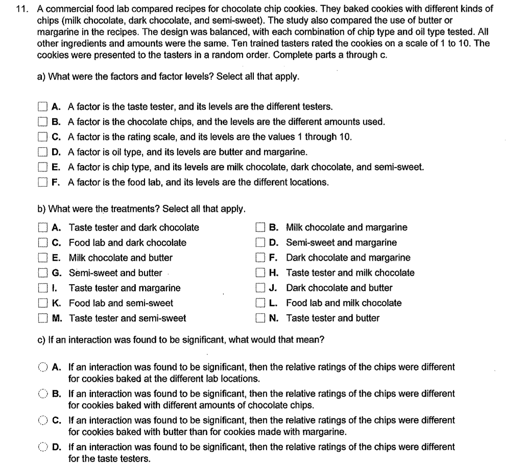 Solved A commercial food lab compared recipes for chocolate | Chegg.com