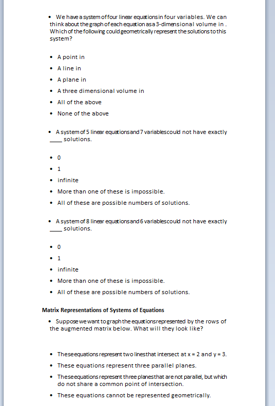 Solved Linear Algebra. These are multiple choice. Hopefully | Chegg.com