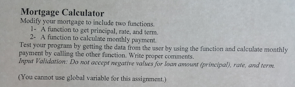 Solved Mortgage Calculator Modify your mortgage to include | Chegg.com