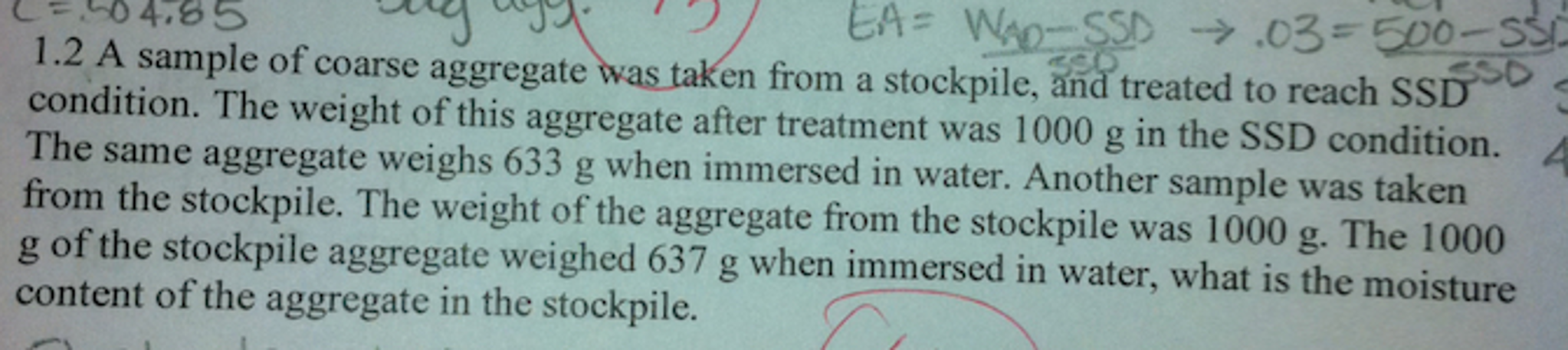 Solved A sample of coarse aggregate was taken from a | Chegg.com