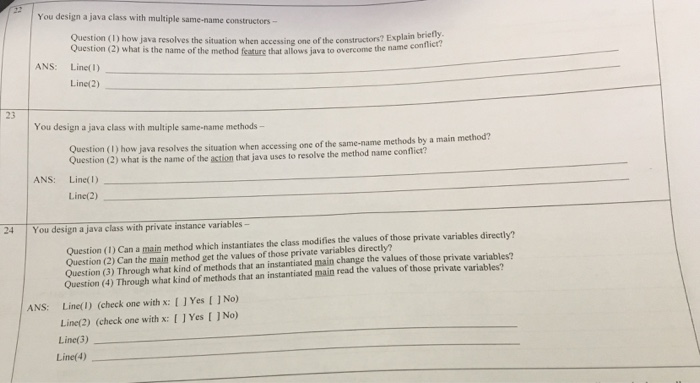 Solved You design a java with multiple same-name | Chegg.com
