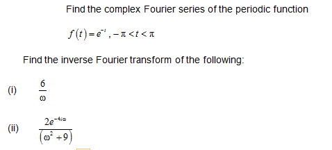 Solved Find the complex Fourier series of the periodic | Chegg.com