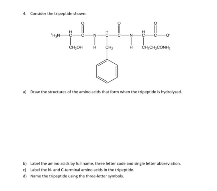 Solved Consider the tripeptide shown: Draw the structures | Chegg.com