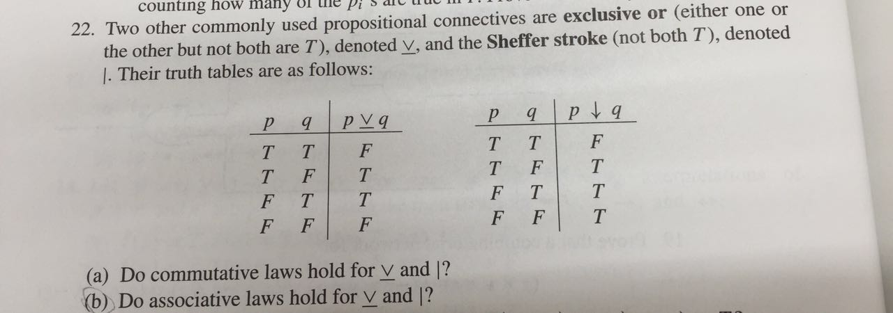 Solved Do associative laws holds for XOR(exclusive or) and | | Chegg.com