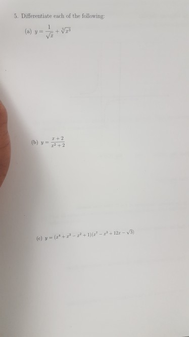 Solved 5. Differentiate each of the following: (b)2 | Chegg.com