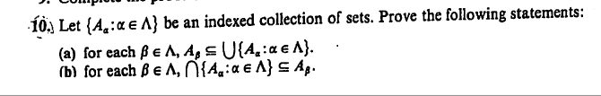 Solved Let {A_alpha: alpha Lambda} be an indexed collection | Chegg.com