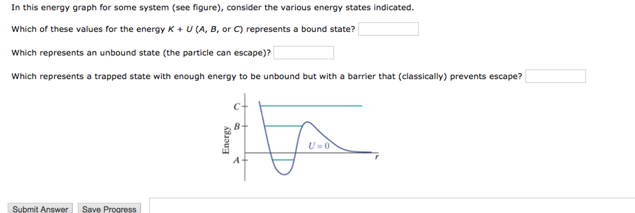 Solved In this energy graph for some system (see figure), | Chegg.com
