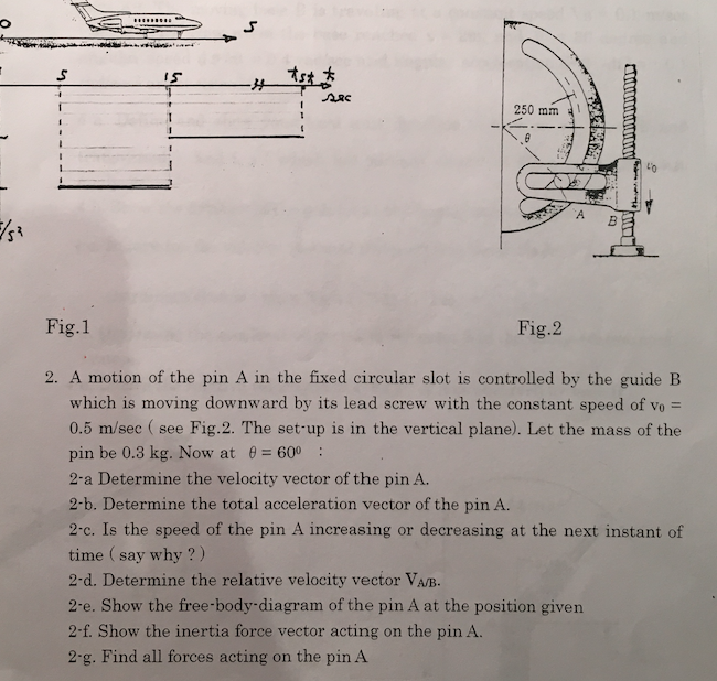 Solved A motion of the pin A in the fixed circular slot is | Chegg.com
