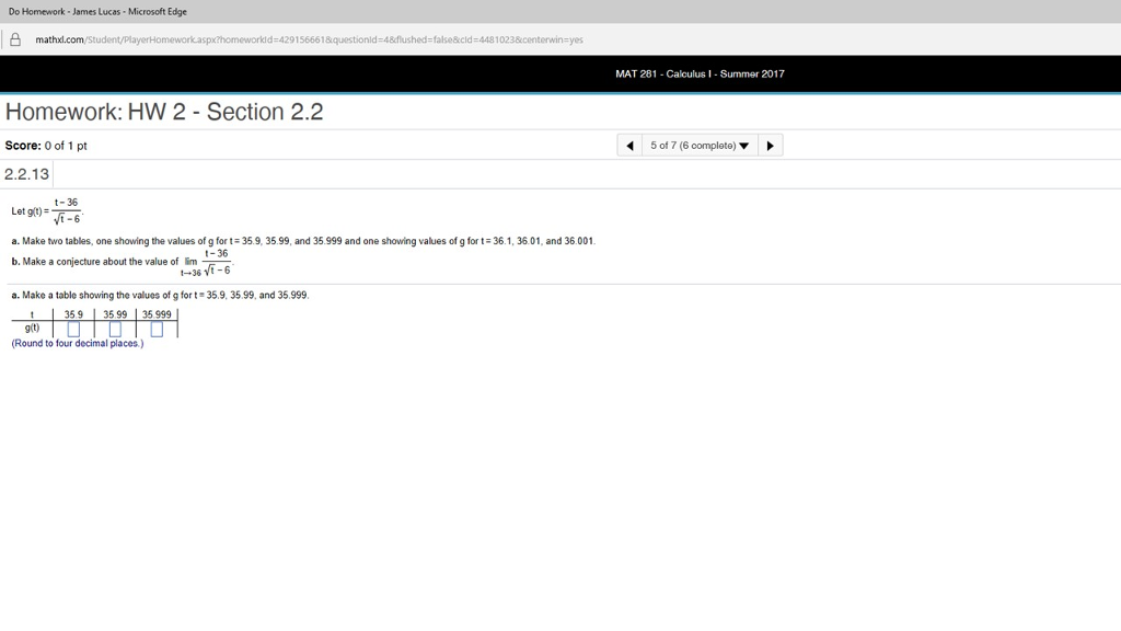 Solved Do Homework James Lucas Microsoft Edge A mathxl.com/ | Chegg.com
