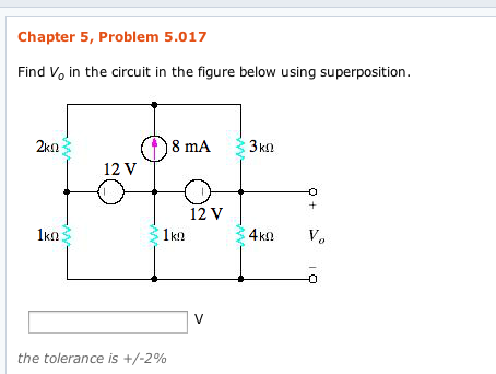 Solved Find Vo in the circuit in the figure below using | Chegg.com