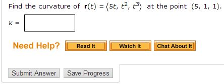 Solved Find the curvature of r(t) = 5t, t2, t3 at the point | Chegg.com