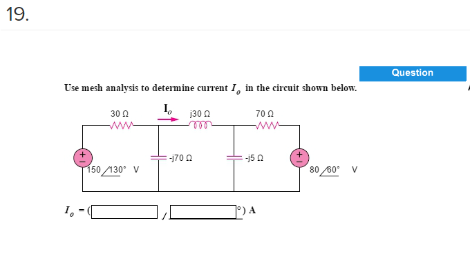 Solved Use mesh analysis to determine current I_o in the | Chegg.com