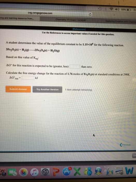 Solved A student determines the value of the equilibrium | Chegg.com