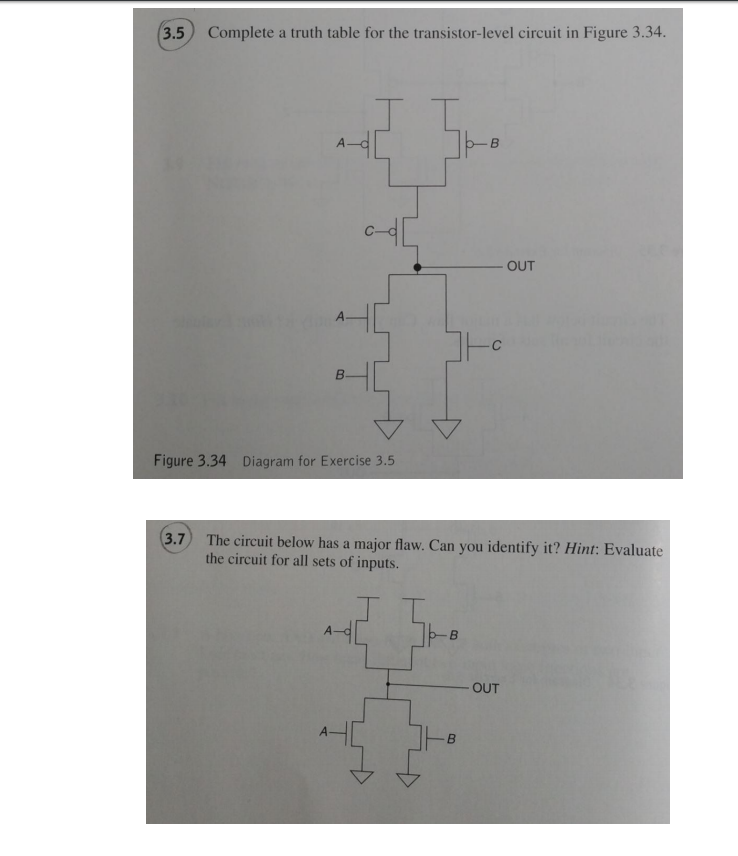 Solved 3.5 Complete a truth table for the transistor-level | Chegg.com