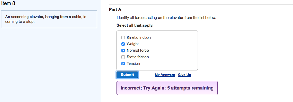 Solved An ascending elevator, hanging from a cable, is | Chegg.com