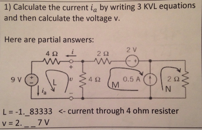 Solved Calculate the current ia by writing 3 KVL equations | Chegg.com