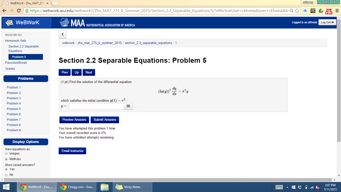 Solved weBwork Zhu MAT 275 x C https:// asu.edu MAT 275 B | Chegg.com