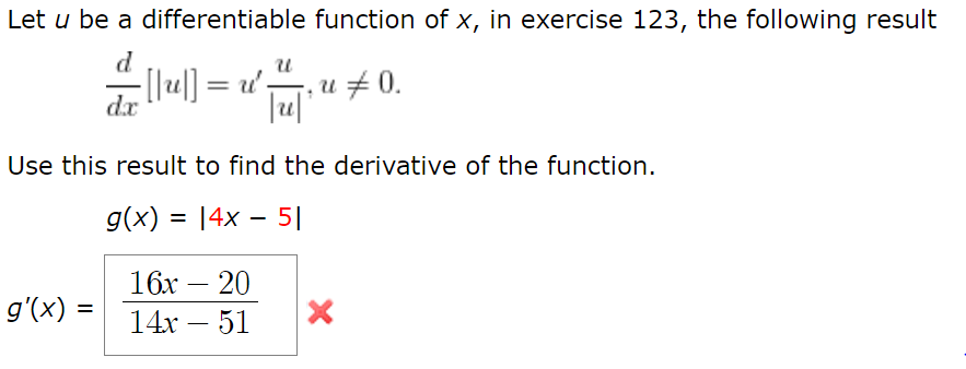 Solved Let u be a differentiable function of x, in exercise | Chegg.com