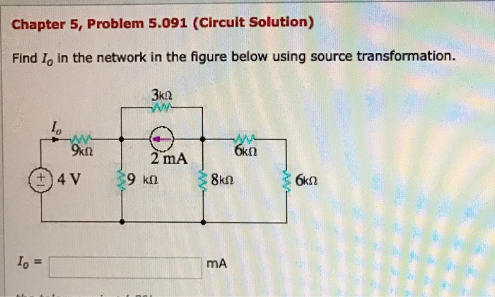Solved Chapter 5, Problem 5.091 (Circuit Solution) Find Io | Chegg.com Solved Chapter 5, Problem 5.091 (Circuit Solution) Find Io | Chegg.com