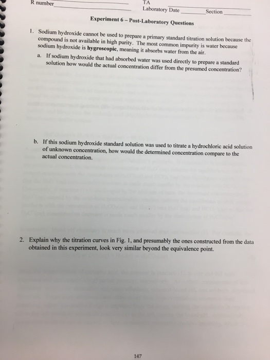 Solved TA Laboratory Date R number Section Experiment | Chegg.com