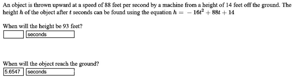 Solved An object is thrown upward at a speed of 88 feet per | Chegg.com