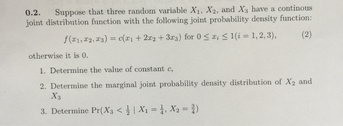 Solved Suppose that three random variable X_1, X_2, and X_3 | Chegg.com