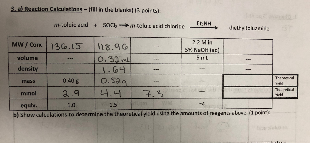 Solved 3 A Reaction Calculations fill In The Blanks 3 Chegg solved-3-a-reaction-calculations-fill-in-the-blanks-3-chegg