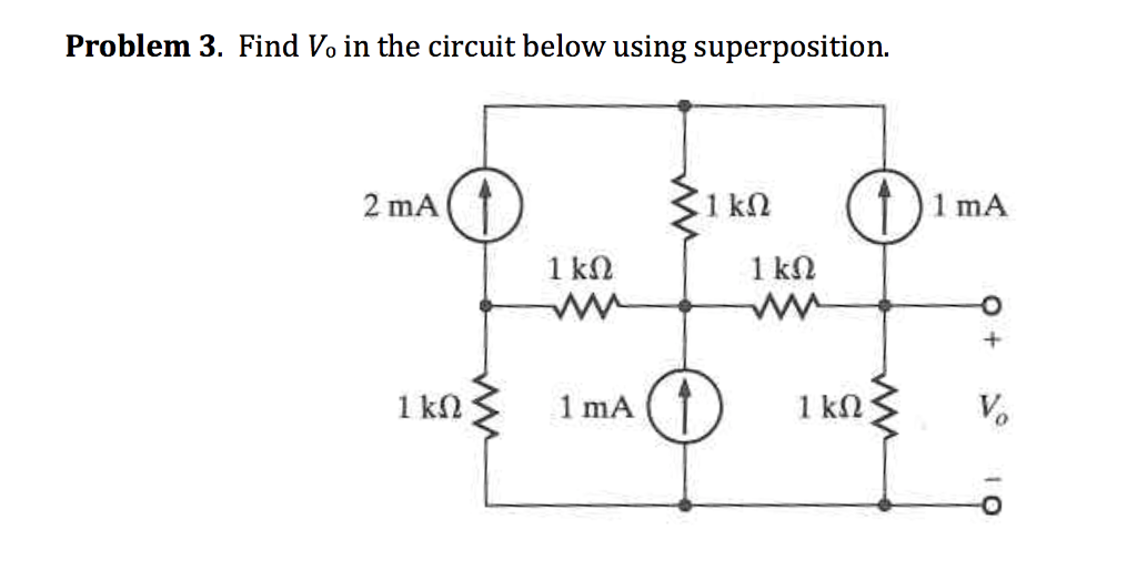 Solved Find V_0 in the circuit below using superposition. | Chegg.com