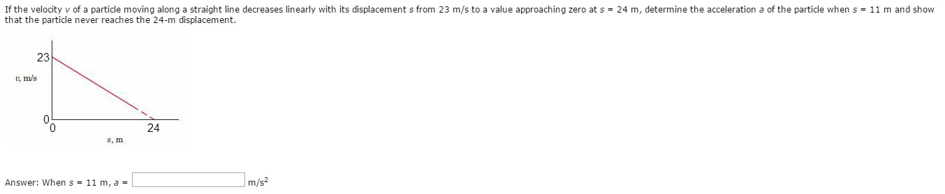 Solved If the velocity v of a particle moving along a | Chegg.com