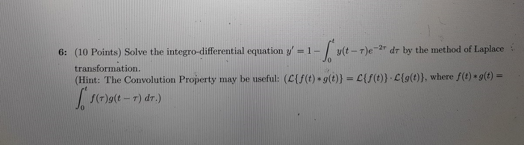 Solved Solve the integro-differential equation y' = 1 - | Chegg.com